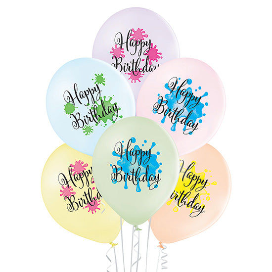 Ilmapallo 30 cm Happy Birthday 6 kpl/pkt – Juhlamaailma